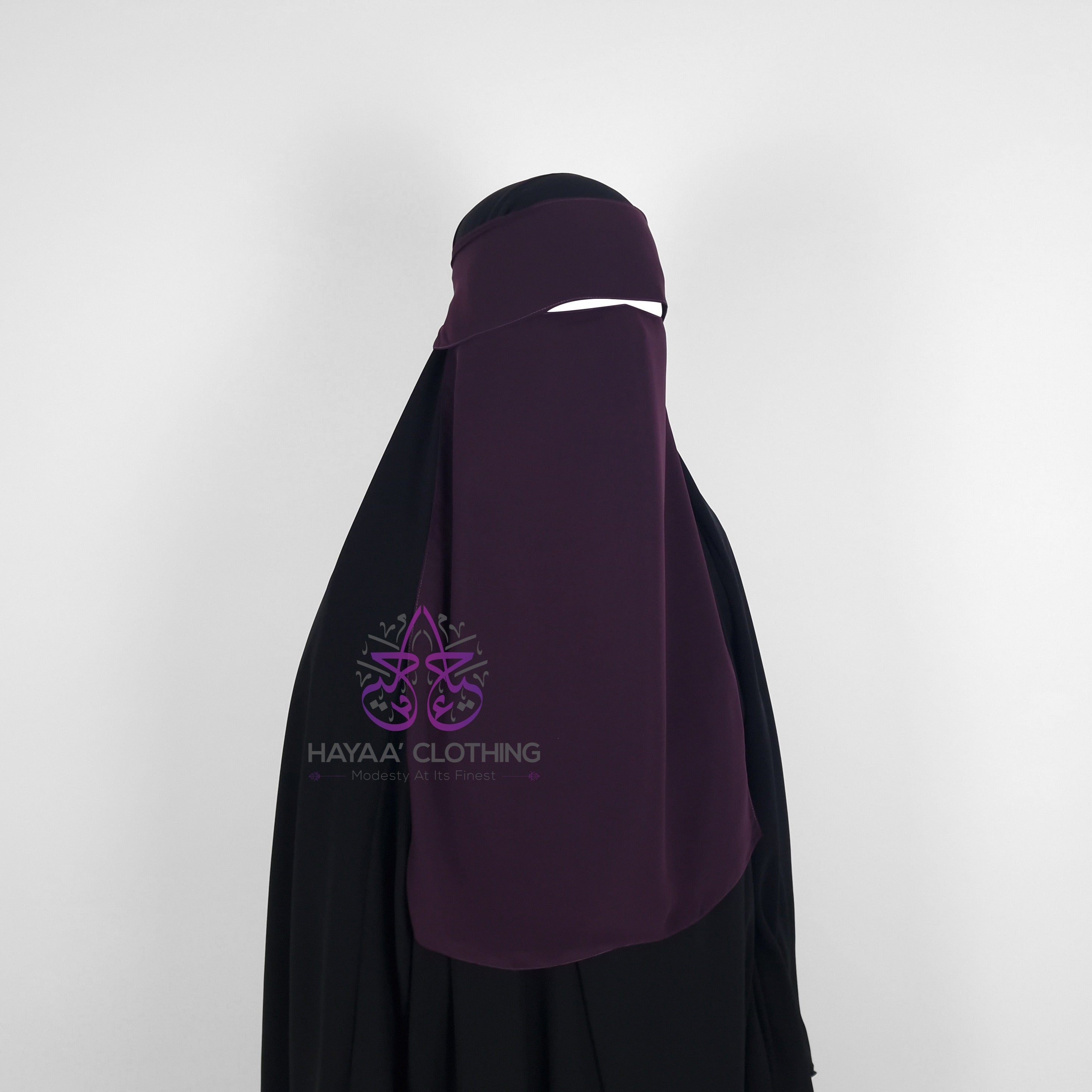 Single Layer Flap Niqab - Plum | Hayaa' Clothing