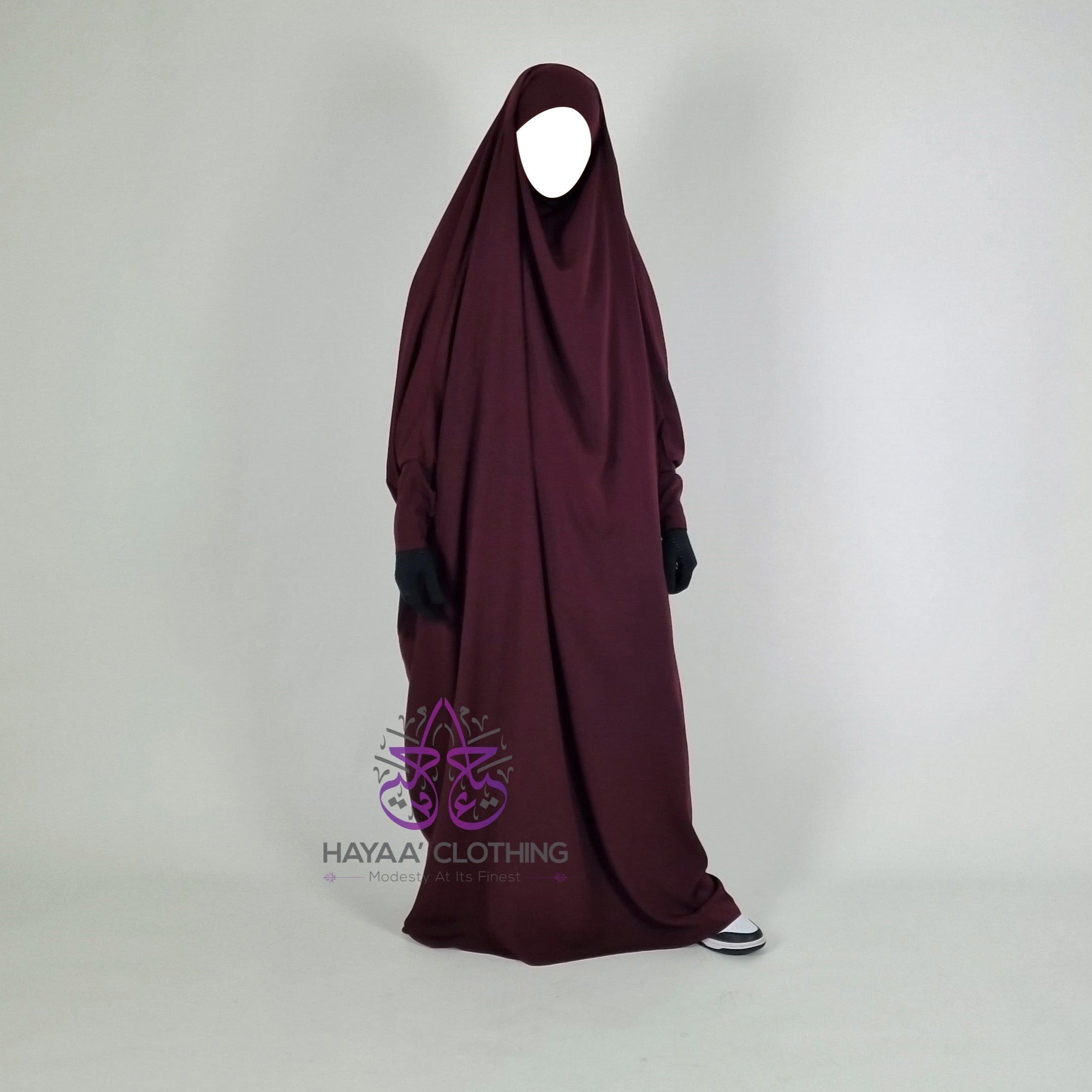 Jilbab Safiyyah 1 Piece - Burgundy | Hayaa' Clothing